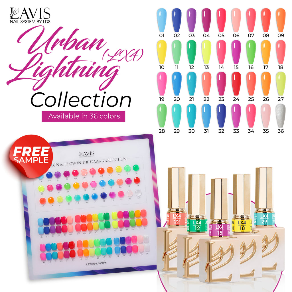 LAVIS LX4 - Set 36 Colors - Gel Polish 0.5 oz - Urban Lightning Collec ...