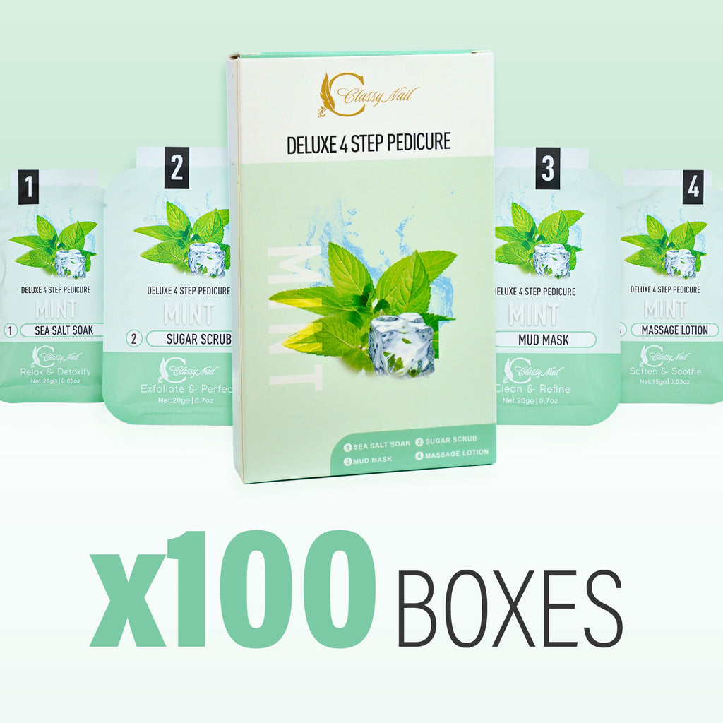 Classy Nail - Deluxe 4 Steps Pedicure x100 Boxes - Mint – DTK Nail Supply