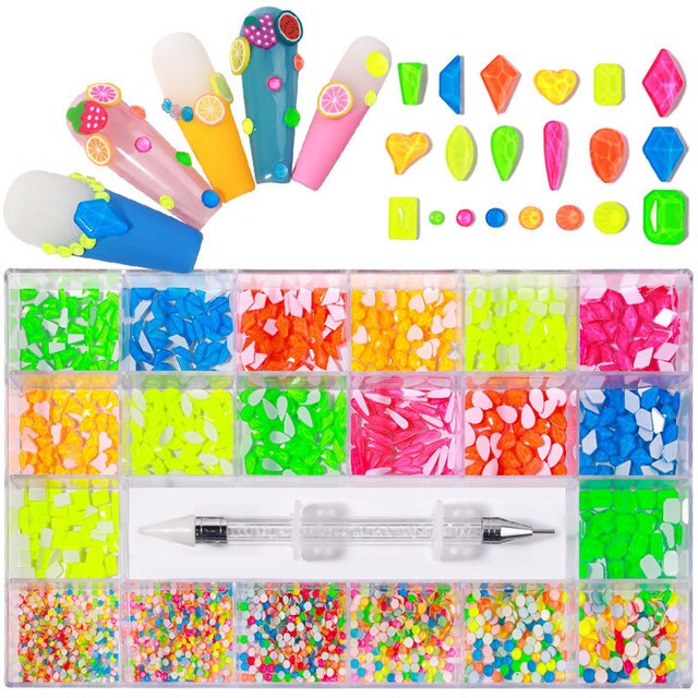 Fluorescence Glass Rhinestones Kit #16 – DTK Nail Supply