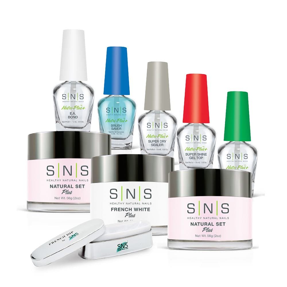 SNS Dip Powder Pink & White Kit 2: French White, Pink, Base, Essential ...