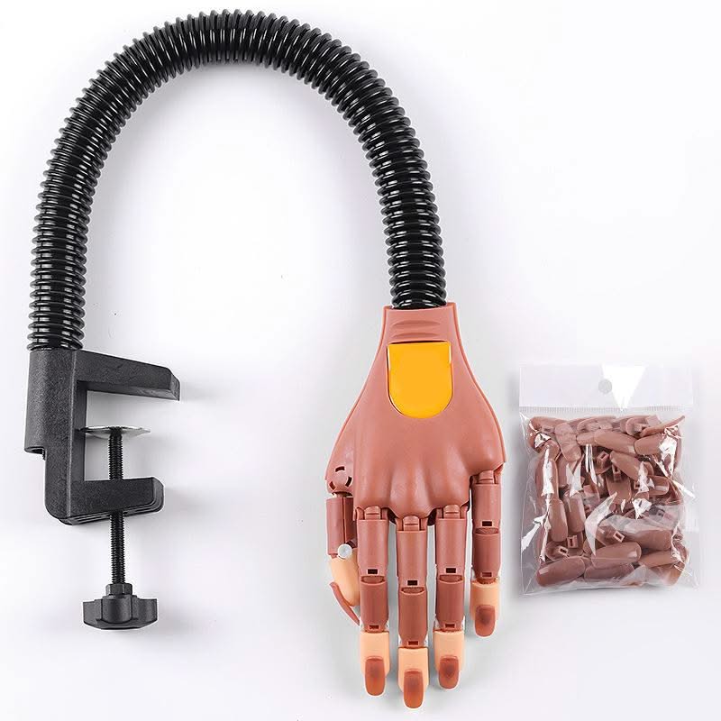 Fake Flexible Movable Nail Training Practice Fake Hand For Acrylic ...